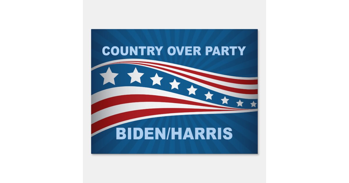 Country Over Party Biden Harris Yard Sign | Zazzle