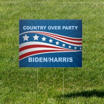 Country Over Party Biden Harris Yard Sign | Zazzle