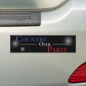 Country Over Party - Bumper Sticker | Zazzle