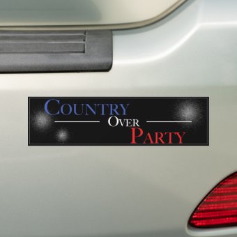 Country Over Party - Bumper Sticker | Zazzle