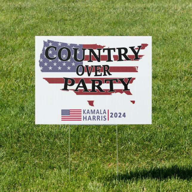 Country Over Party - Kamala Harris 2024 Election Sign | Zazzle