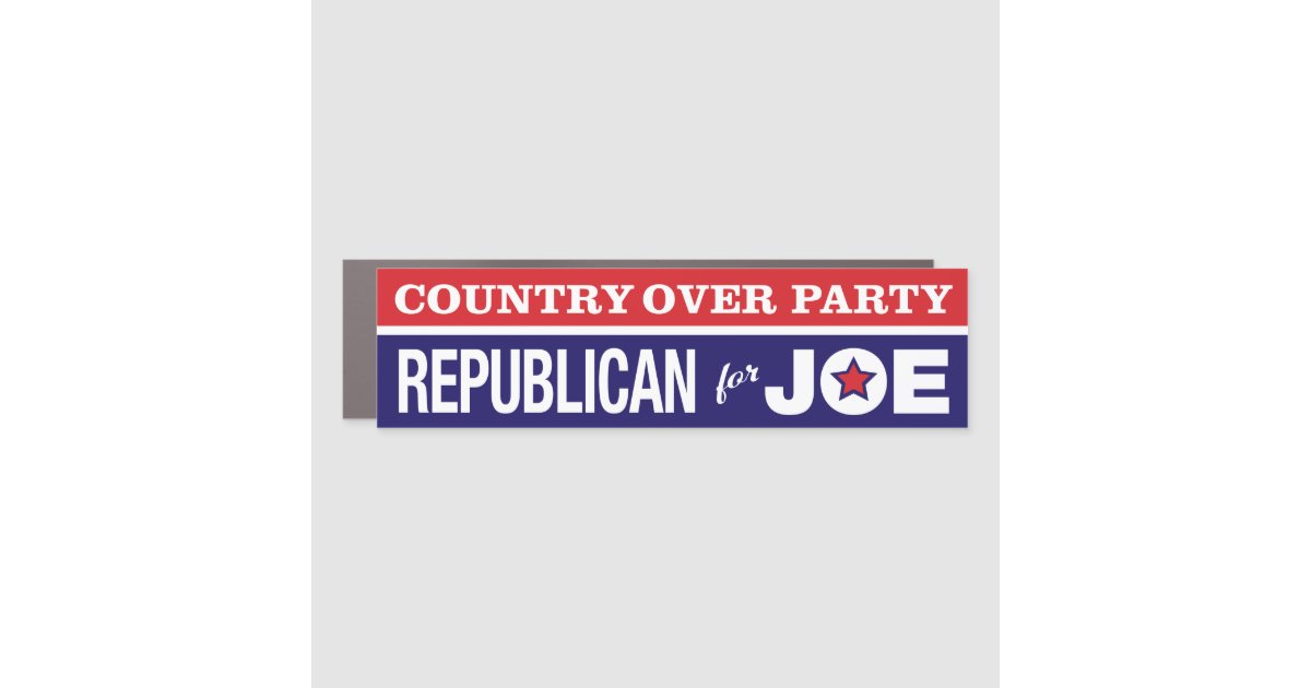 Country Over Party / Republican for Joe Biden Car Magnet | Zazzle