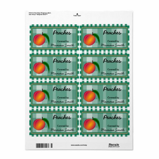 Country Peach Custom Canning Labels | Zazzle