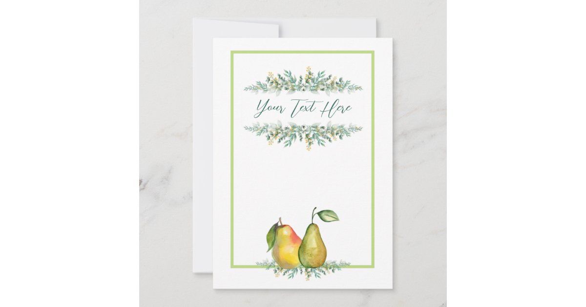 Country Pear Wedding Invitation 5x7" | Zazzle