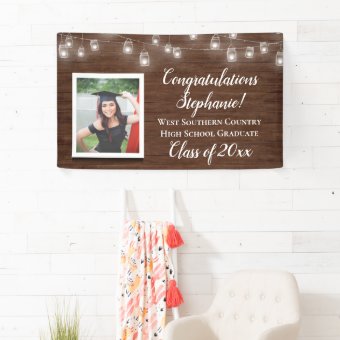 Country Photo Personalized Graduation Banner Sign | Zazzle