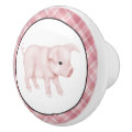 Country Pig cartoon ceramic knob | Zazzle