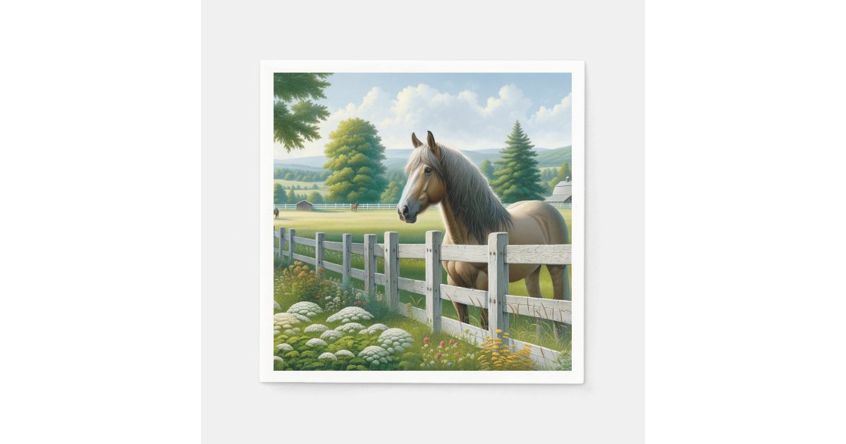 Country Pony Horse Birthday Party Napkins | Zazzle
