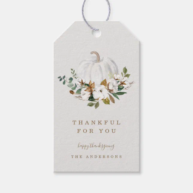 Country Pumpkin Thanksgiving Thank You Tag | Zazzle