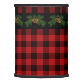 Country red and black plaid pine cone lamp shade | Zazzle