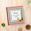 Country Red & White Gingham Recipe Cookbook 3 Ring Binder | Zazzle