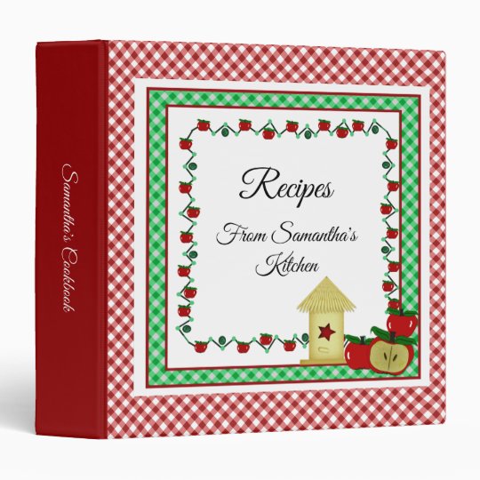 Country Red & White Gingham Recipe Cookbook 3 Ring Binder | Zazzle.com