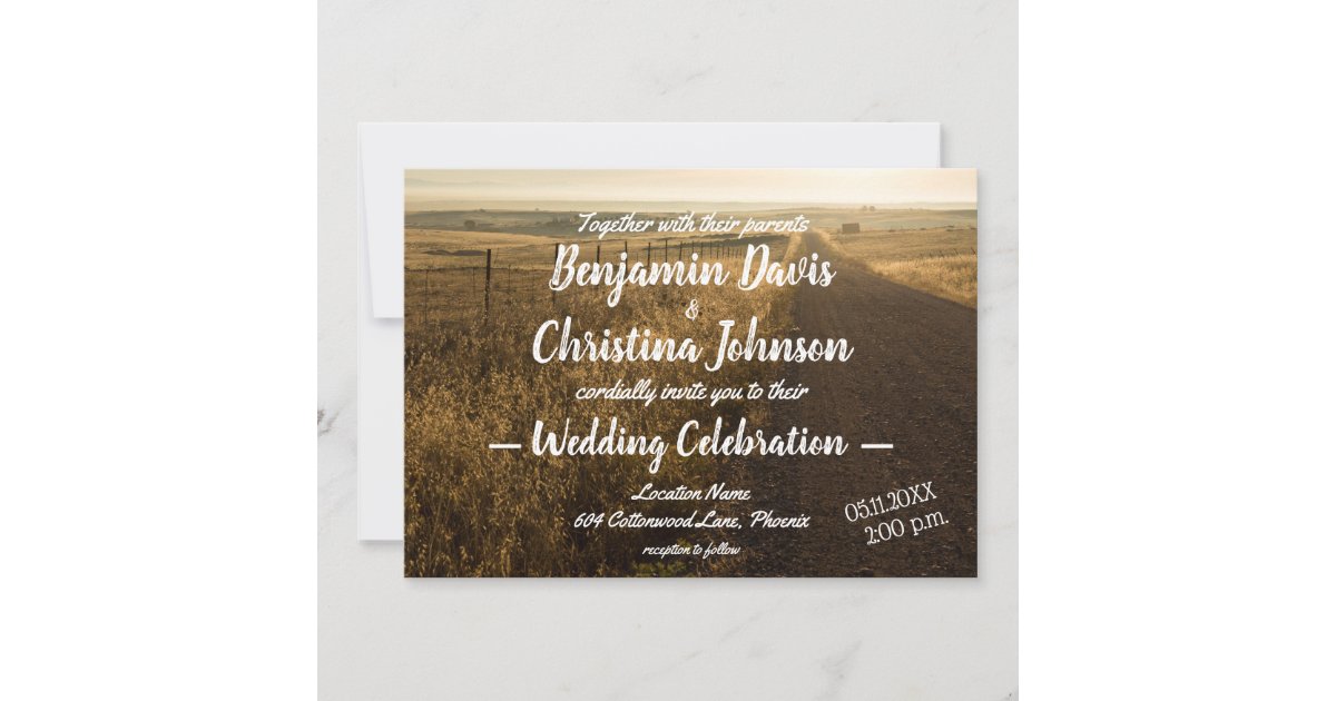 Country Road Wedding Invitation | Zazzle