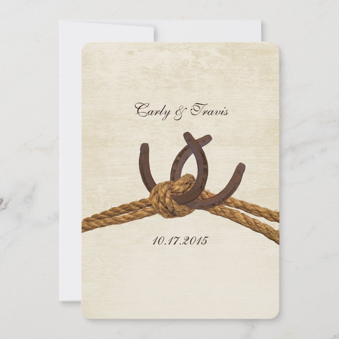 Country Rope and Horseshoes Wedding Invitation | Zazzle