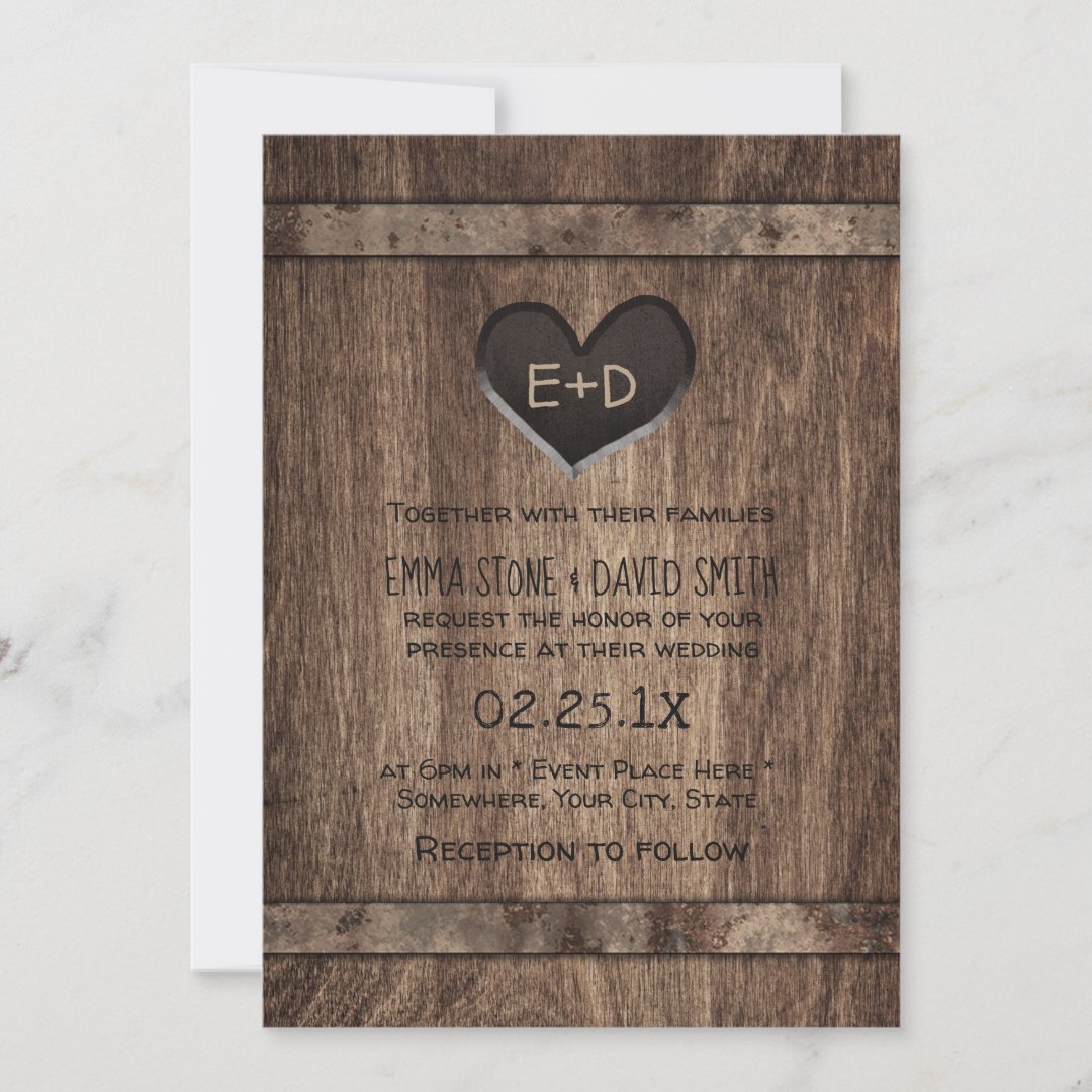 Country Rustic Barn Wood Wedding Invitation | Zazzle