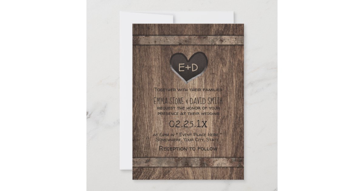 Country Rustic Barn Wood Wedding Invitation | Zazzle