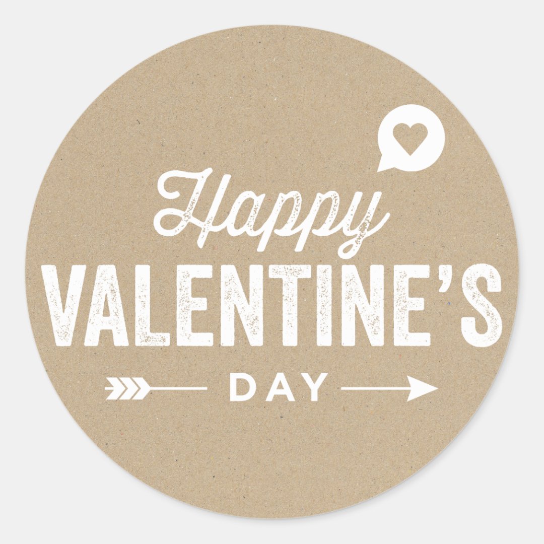COUNTRY RUSTIC HAPPY VALENTINE'S DAY STICKER | Zazzle