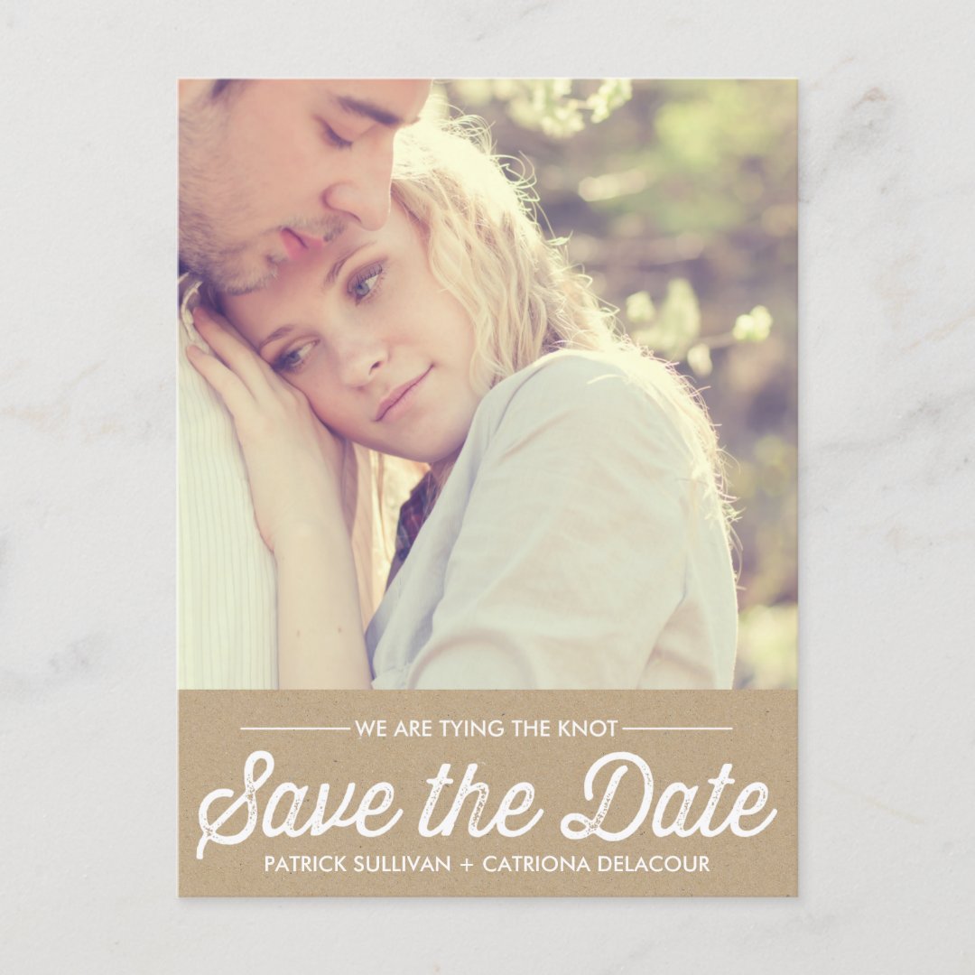COUNTRY RUSTIC | PHOTO SAVE THE DATE POSTCARD | Zazzle
