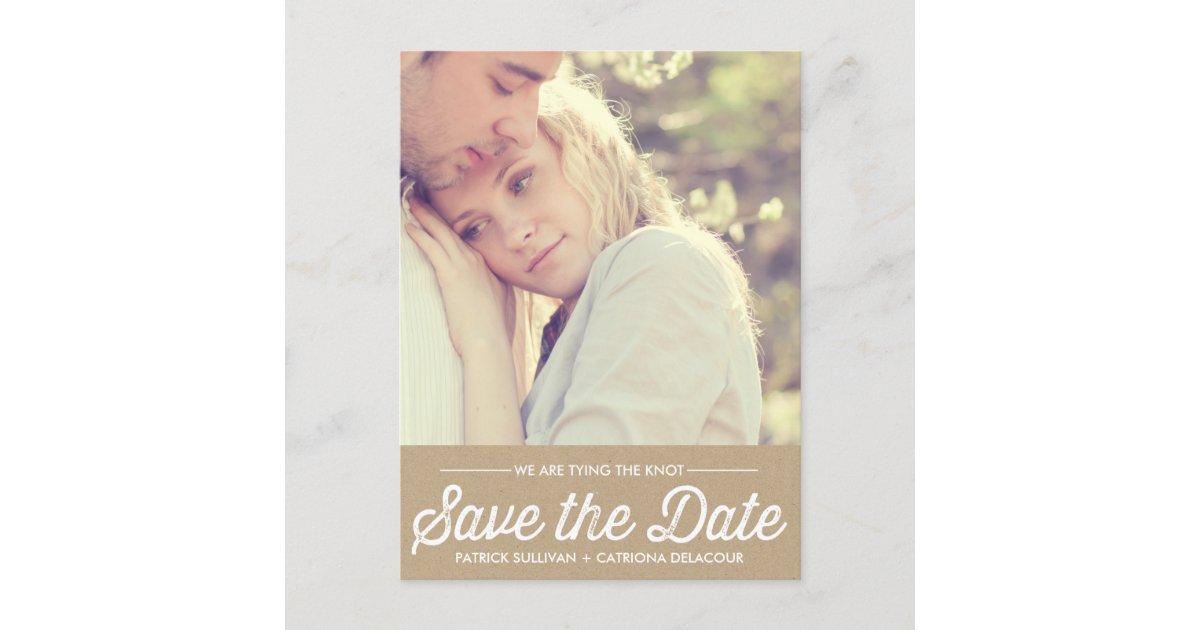 COUNTRY RUSTIC | PHOTO SAVE THE DATE POSTCARD | Zazzle