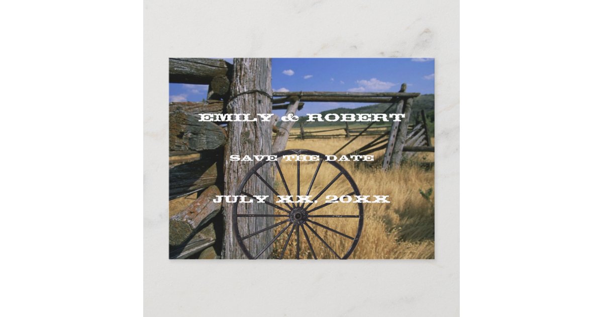 Country Rustic Save the Date Postcard | Zazzle