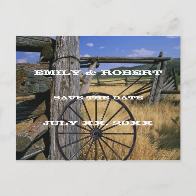 Country Rustic Save the Date Postcard | Zazzle