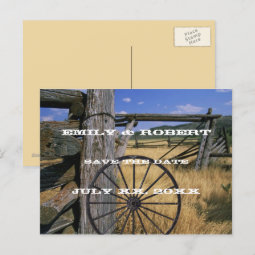 Country Rustic Save the Date Postcard | Zazzle