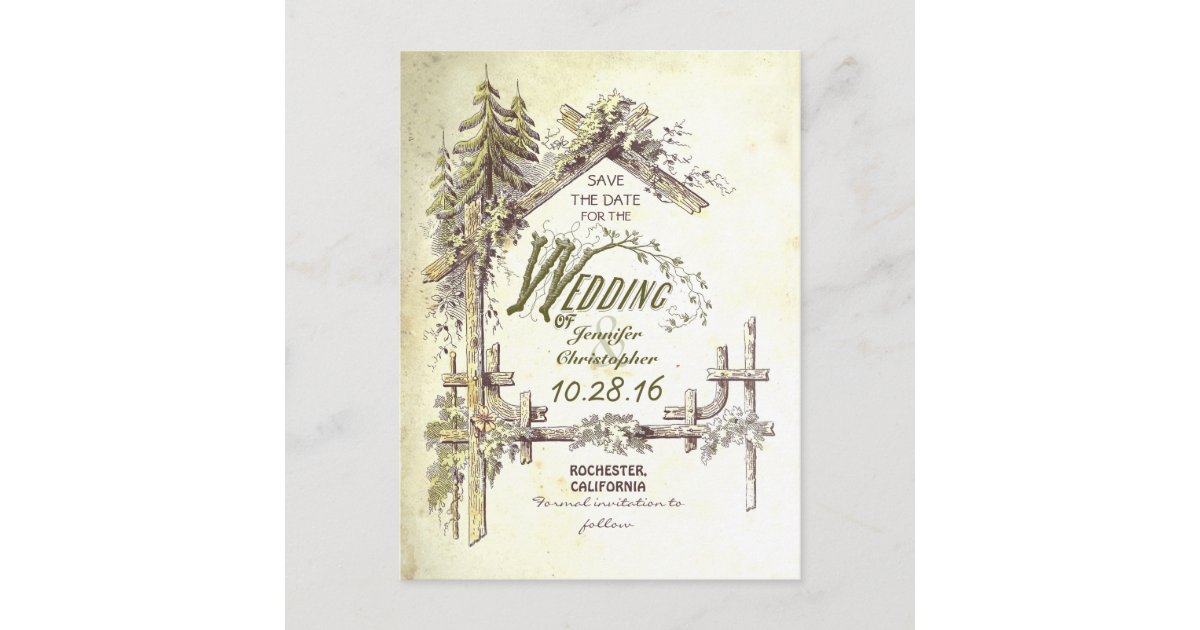 Country rustic save the date postcards | Zazzle