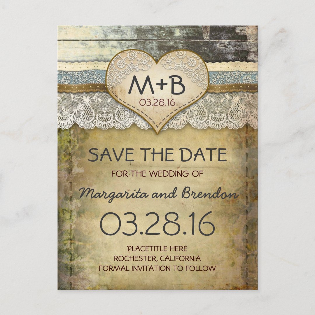 country rustic save the date postcards | Zazzle