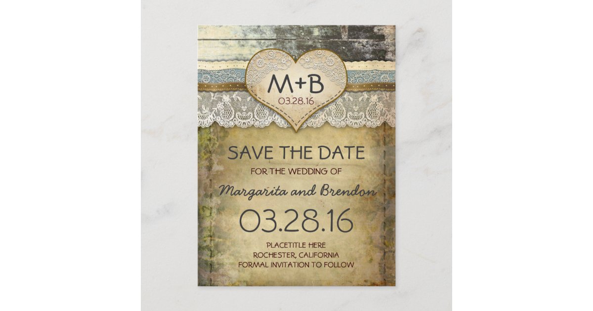 country rustic save the date postcards | Zazzle