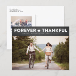 Country Rustic Thankful Wedding Thank You Postcard | Zazzle