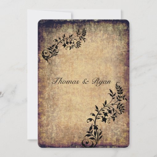 Country Rustic, Vintage Paper, Wedding Invitation | Zazzle