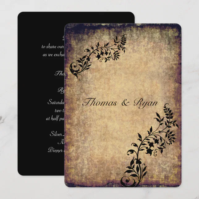 Country Rustic, Vintage Paper, Wedding Invitation | Zazzle