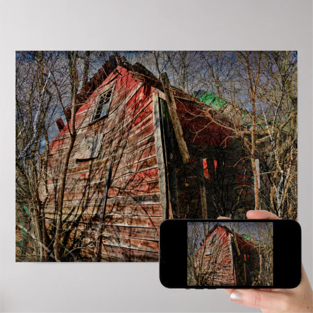 Country Rustic Vintage Red Barn Farmhouse Poster | Zazzle