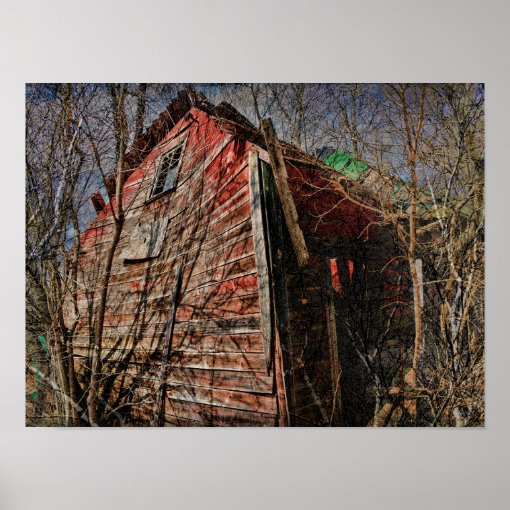 Country Rustic Vintage Red Barn Farmhouse Poster | Zazzle