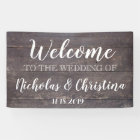 Welcome Wedding Banner Rustic Vintage Wood | Zazzle.com