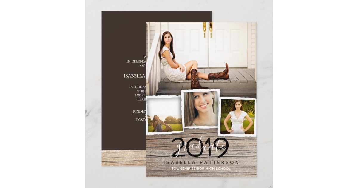 Country Rustic Wood Graduation Invitation | Zazzle