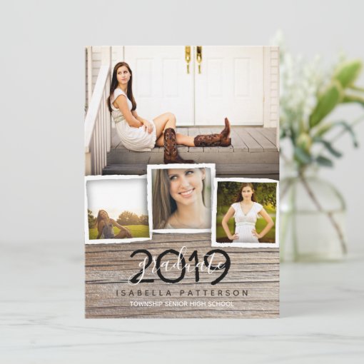 Country Rustic Wood Graduation Invitation | Zazzle