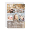 Country Rustic Wood Merry Christmas Photo Card | Zazzle