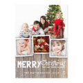 Country Rustic Wood Merry Christmas Photo Card | Zazzle
