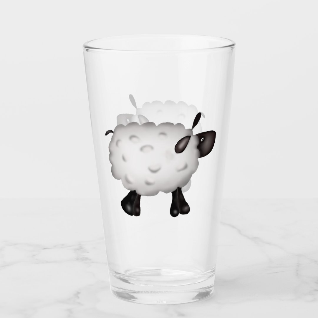 Country Sheep Glass Cup | Zazzle