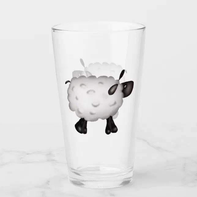 Country Sheep Glass Cup | Zazzle