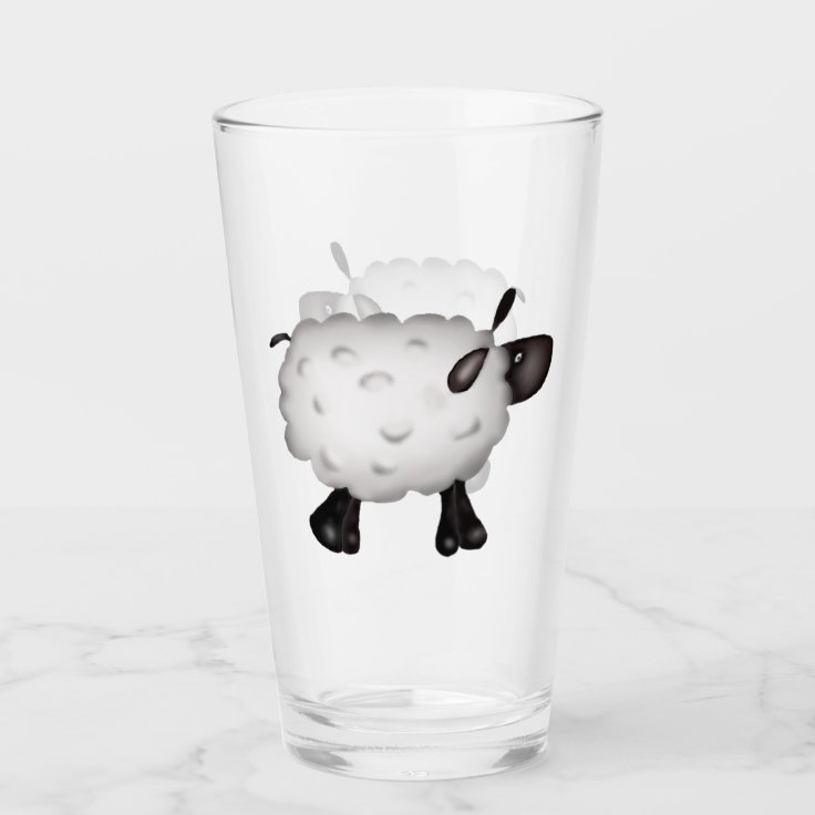 Country Sheep Glass Cup | Zazzle