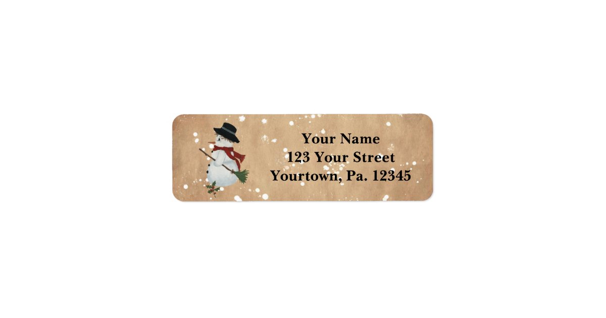 Country Snowman Address Labels | Zazzle