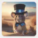 Country Squire Mouse Happy birthday Square Sticker | Zazzle