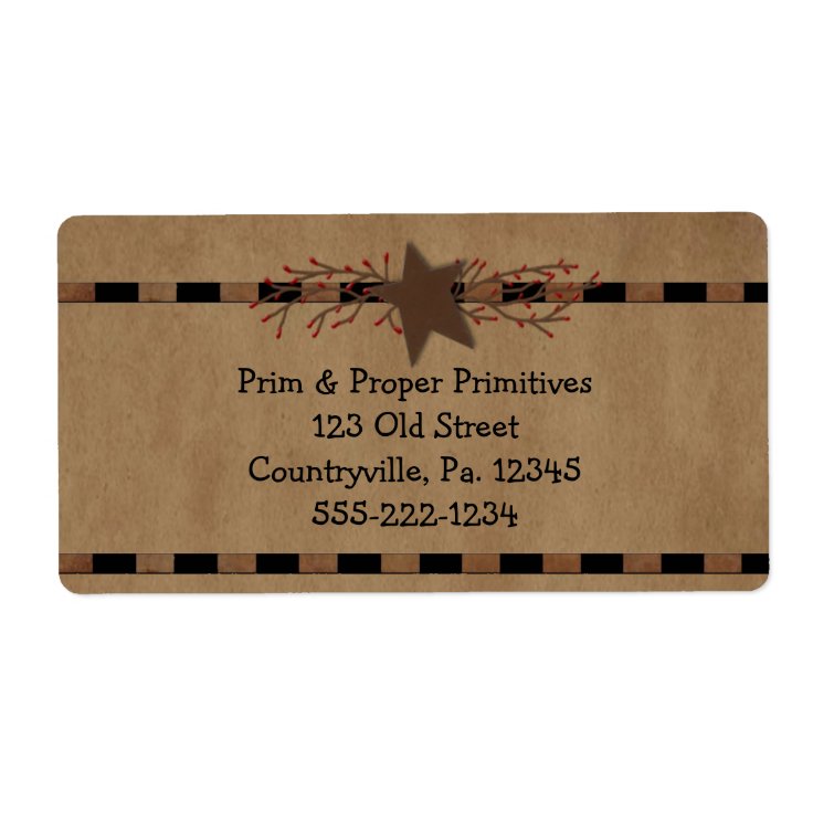 Country Star Business Label | Zazzle