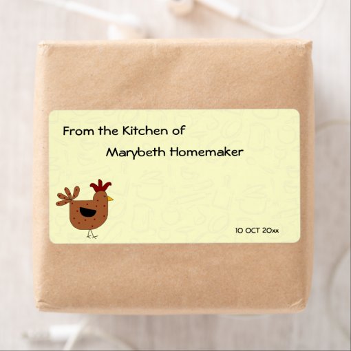 Country Style Chicken Design Homemade Food Label | Zazzle