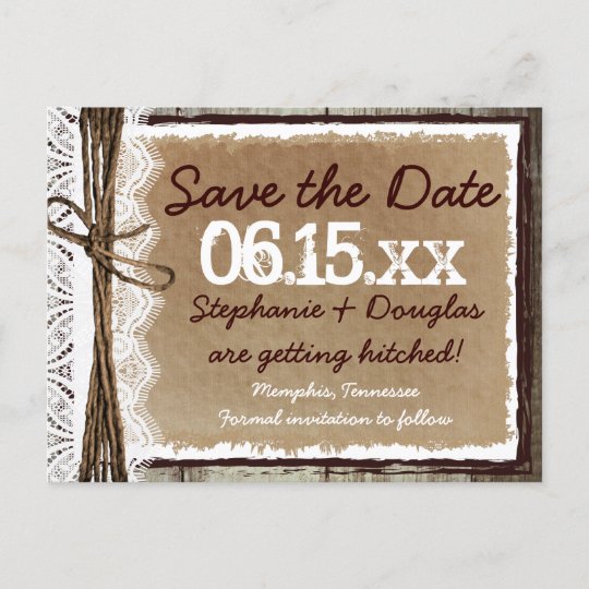 Country Style Rustic Save the Date Postcards | Zazzle.com