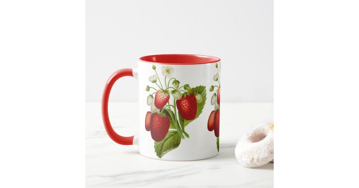 Country Style Strawberry Pattern Coffee Mug | Zazzle