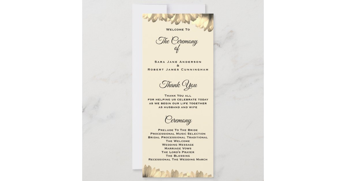 Country Style Wedding Ceremony Card | Zazzle
