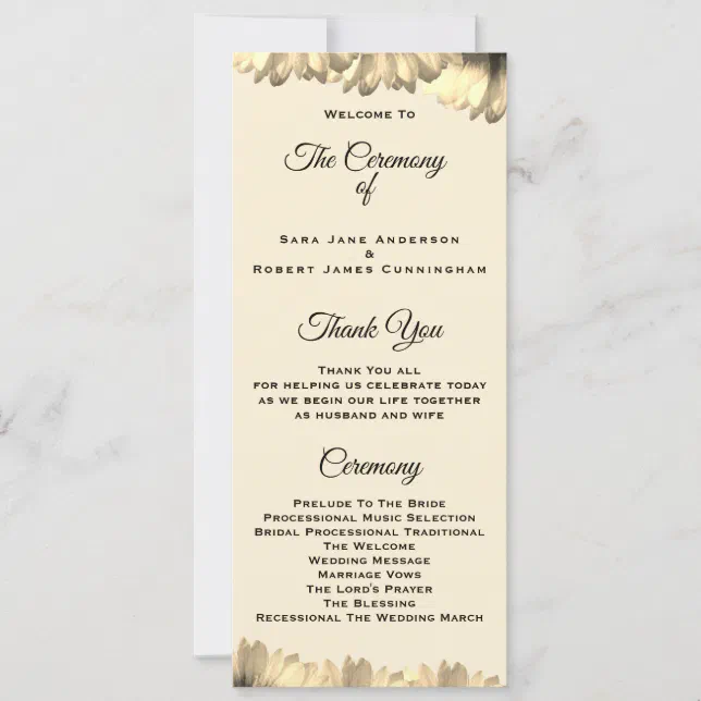 Country Style Wedding Ceremony Card | Zazzle