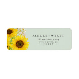 Country Sunflower | Mint Return Address Label | Zazzle